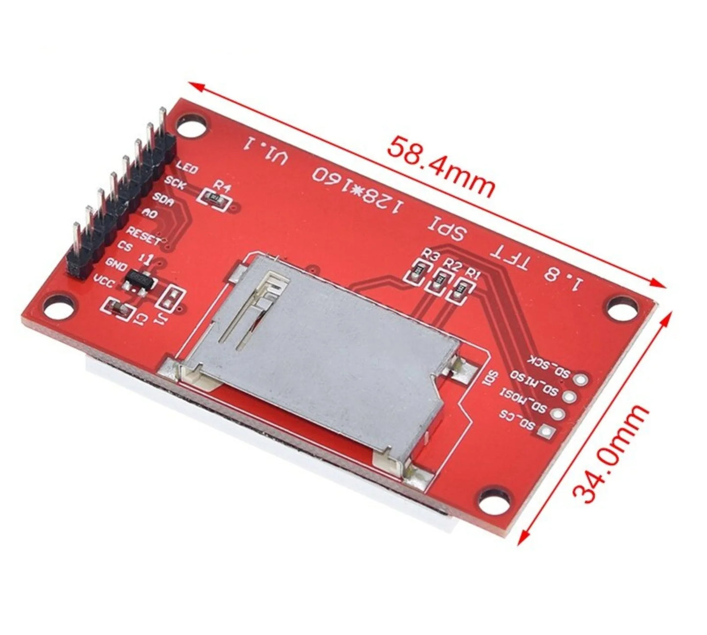LCD 1.8 inch Full Colour TFT Display Module 128×160 For Arduino – The Electronics Hub