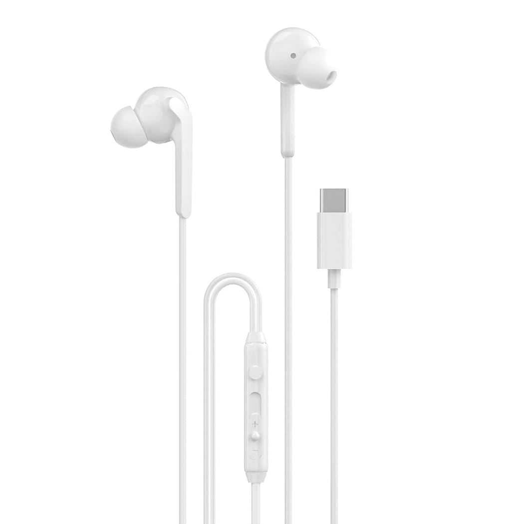Maplin Wired Earphones USB-C Soft Fit Hands Free Calling Volume Contro ...