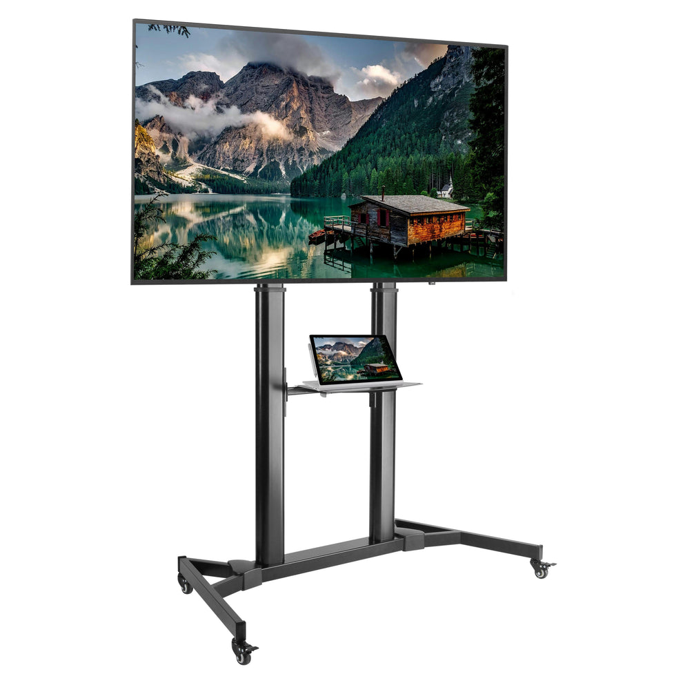 ProperAV Mobile TV Trolley Stand on Wheels for 60" - 100" Screens (100 ...