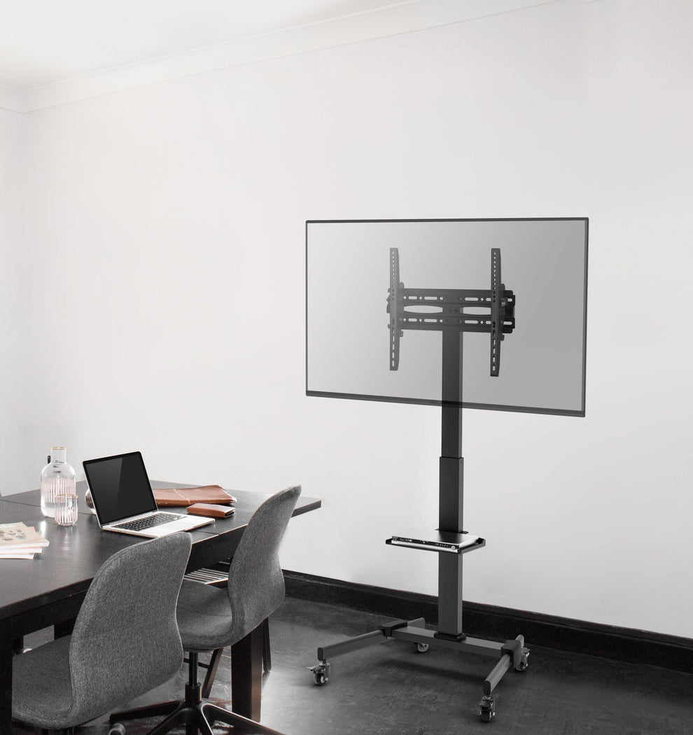 ProperAV Mobile TV Trolley Stand on Wheels for 32" - 55" Screens (35kg ...