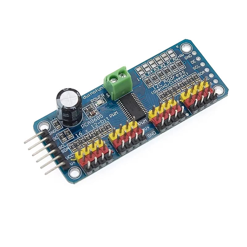 Raspberry Pi PCA9685PW 16-Channel I2C Servo Shield and LED PWM Driver ...