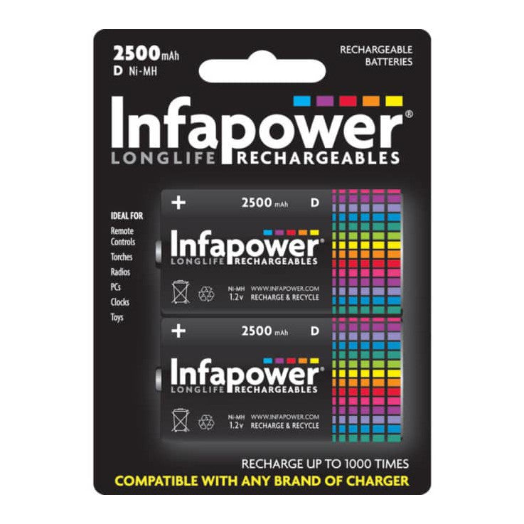 Infapower D Ni-MH Rechargeable Battery 2500mAh 1.2v (2 Pack) – The ...