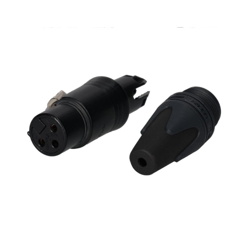 Neutrik Gold Plated 3 Pin XLR In-Line Socket Connector Solder Tags Bla ...