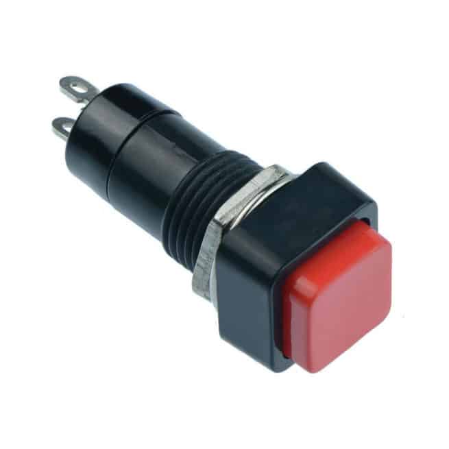 On-Off Latching Square Push Button Switch, Red – The Electronics Hub