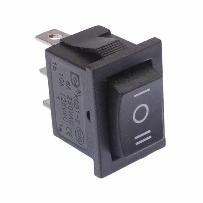 On-Off-On Latching Rectangle Rocker Switch SPDT – The Electronics Hub